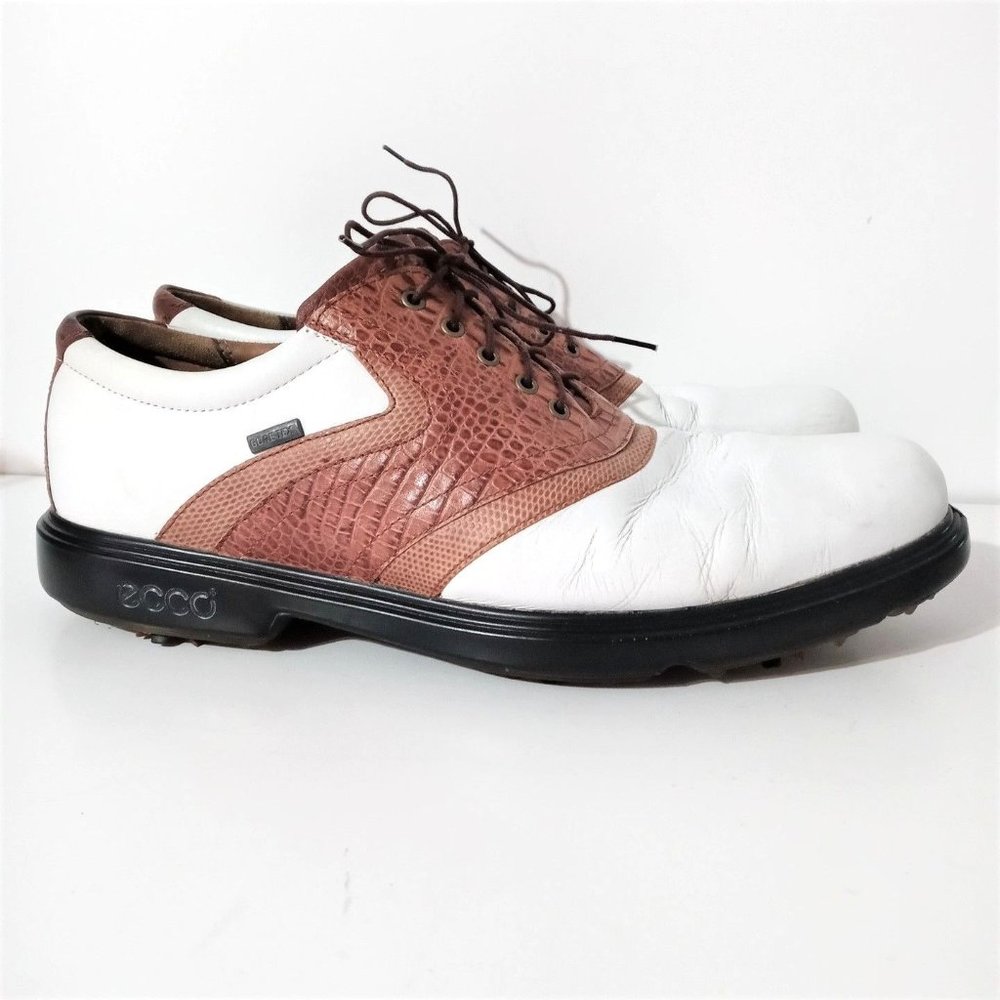 Ecco Goretex Waterproof Spike Leather /Croc.Mens Golf… - Gem